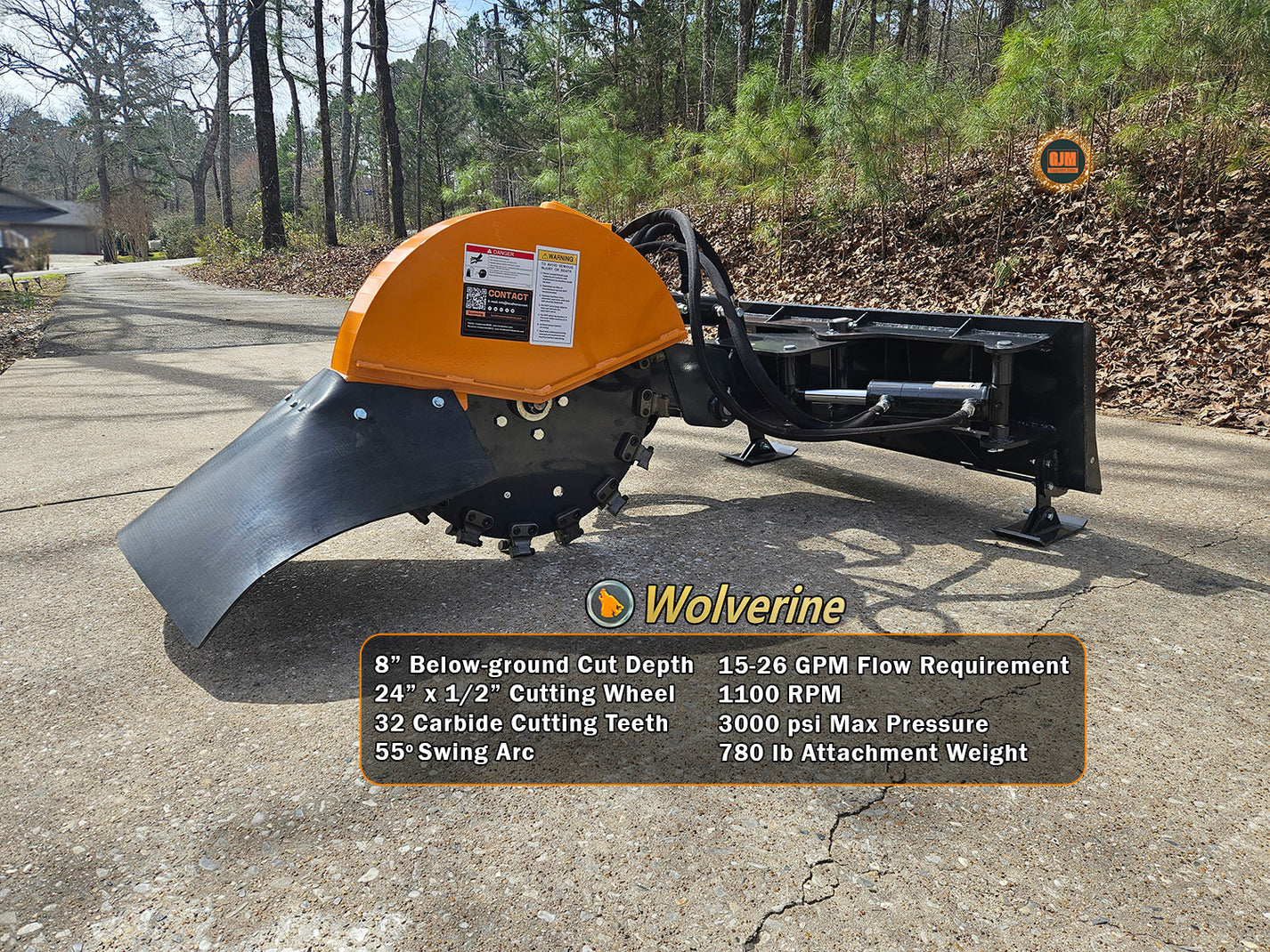Wolverine SG-13-08D Skid Steer Stump Grinder – GJM Equipment Sales